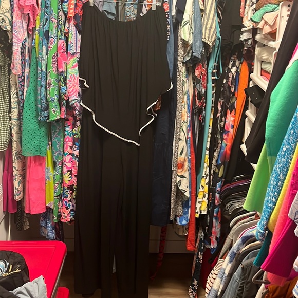 MSK | Pants & Jumpsuits | Msk Black And Silver Jumpsuit | Poshmark